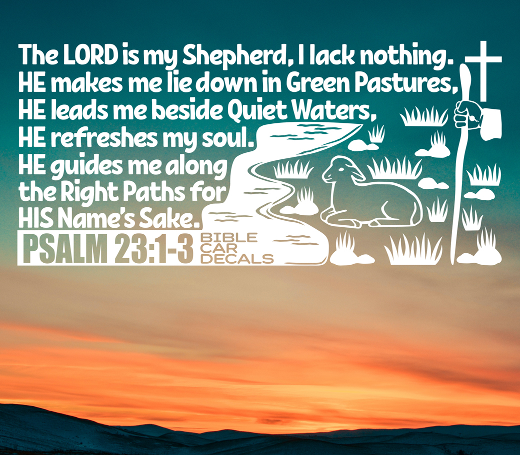 Bible Car Decals Psalm 23 1 3 Basic